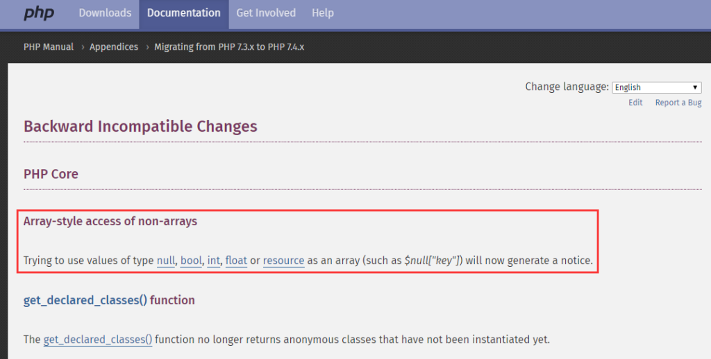 Notice: Trying to access array offset on value of type null in /xxxx ...
